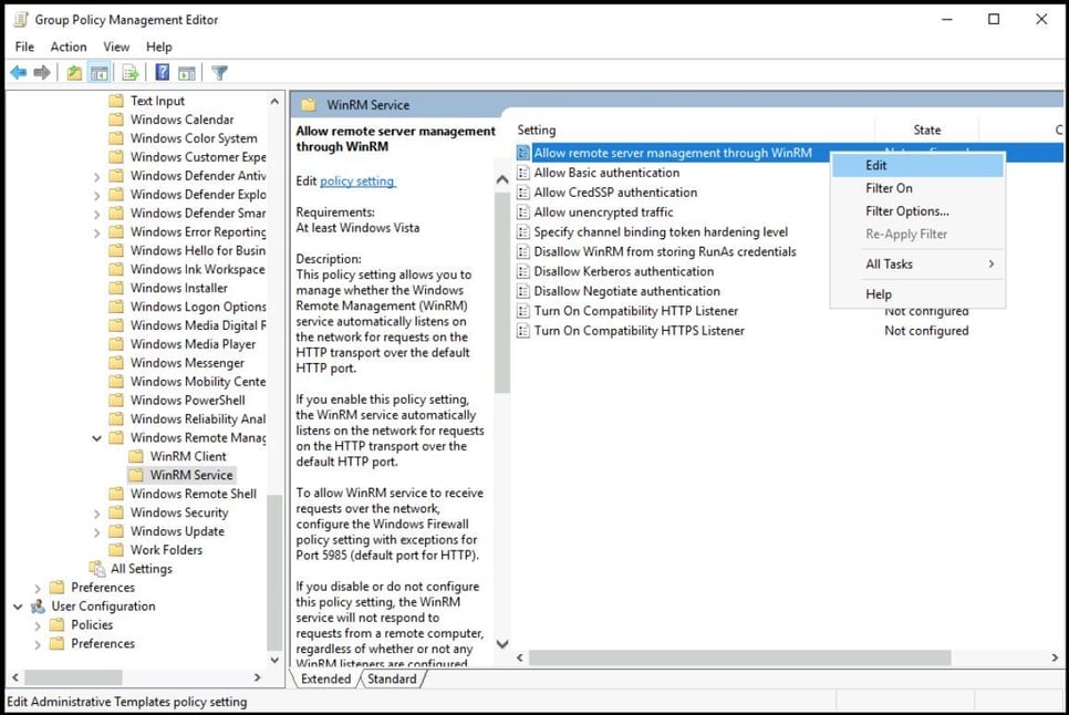 How to enable WinRM with GPO